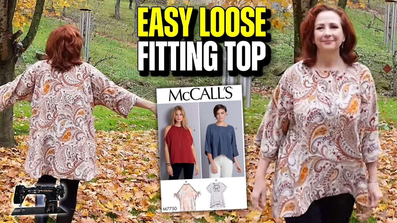 Sewing McCalls 7750 - Easy loose fitting top - YouTube