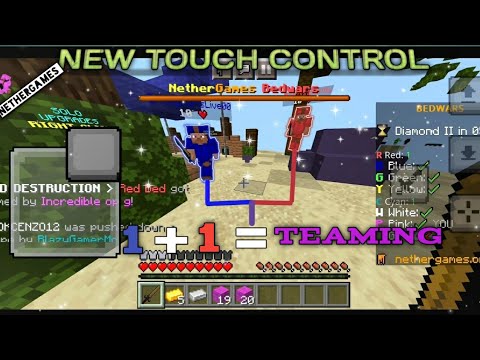 New mobile control mcpe bedwars gameplay (Minecraft nethergames bedwars ...