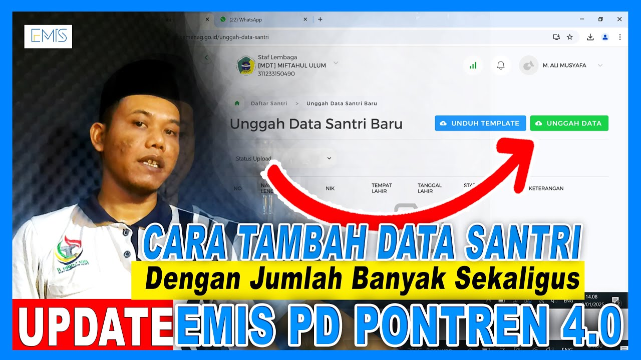 CARA TAMBAH DATA SANTRI DENGAN JUMLAH BANYAK SEKALIGUS UPDATE EMIS PD ...