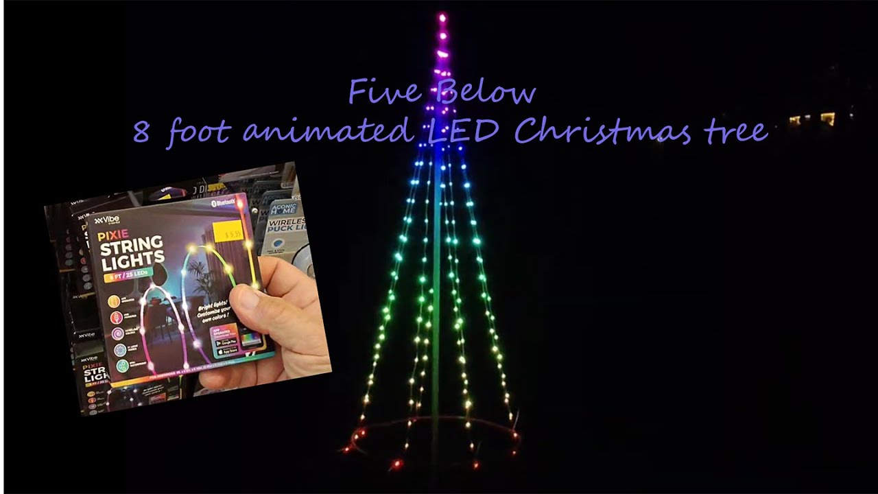 Five Below 8 foot animated LED Christmas tree project DIY build - YouTube