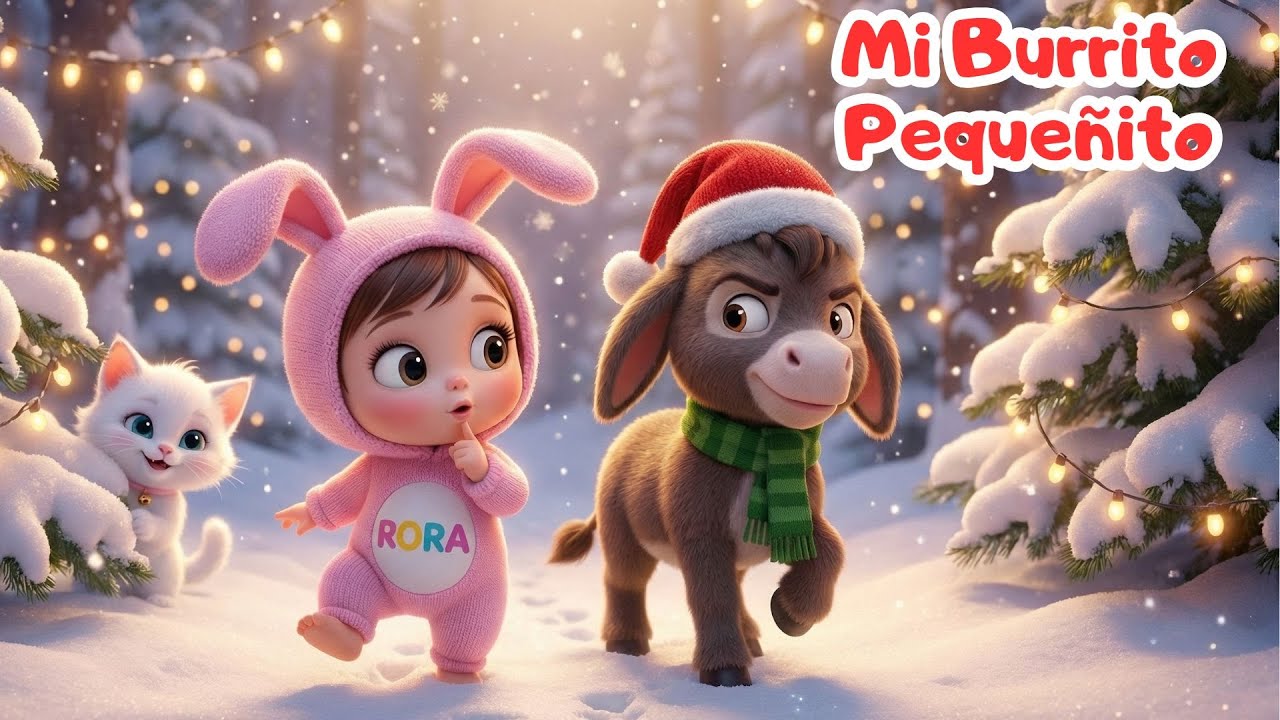 🎄Mi Burrito Pequeñito🌈Canción Infantil para bebés | Spanish Nursery ...