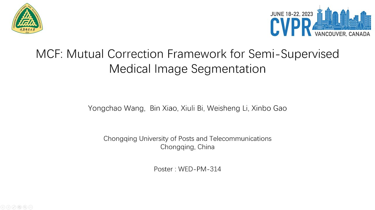[CVPR 2023] MCF: Mutual Correction Framework for Semi-Supervised Medical Image Segmentation ...
