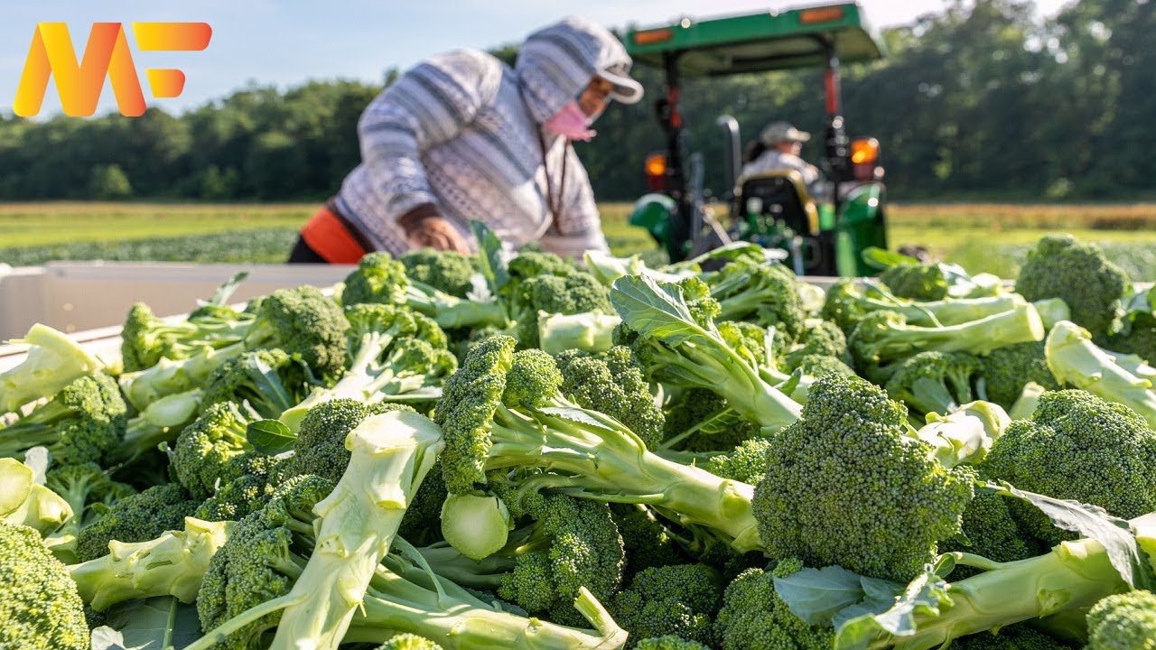 Modern Broccoli Farming | Broccoli Harvesting and processing factory ...