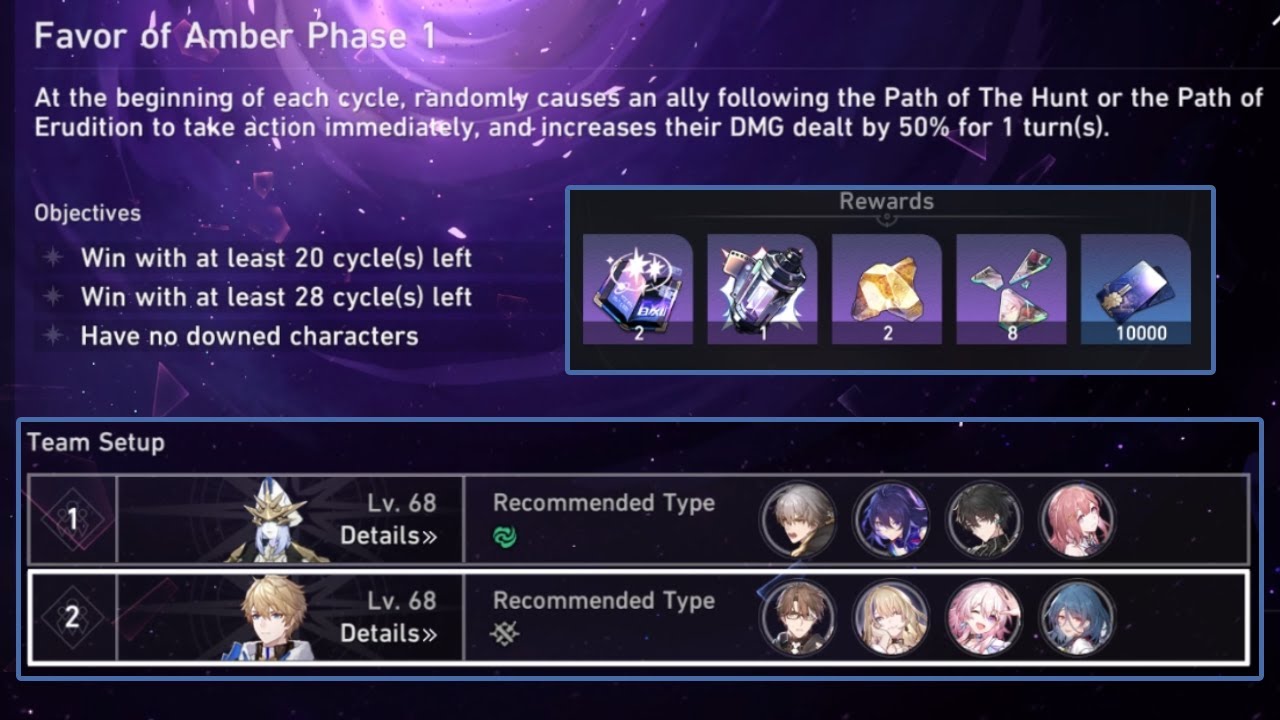 Memory of Chaos Stage 1 | 1st Clear Reward! (Favor of Amber ) - Honkai ...