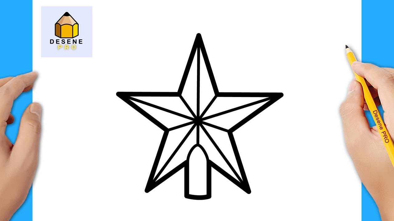 Cum se deseneaza o stea pentru bradul de Craciun / Desene de Crăciun ...