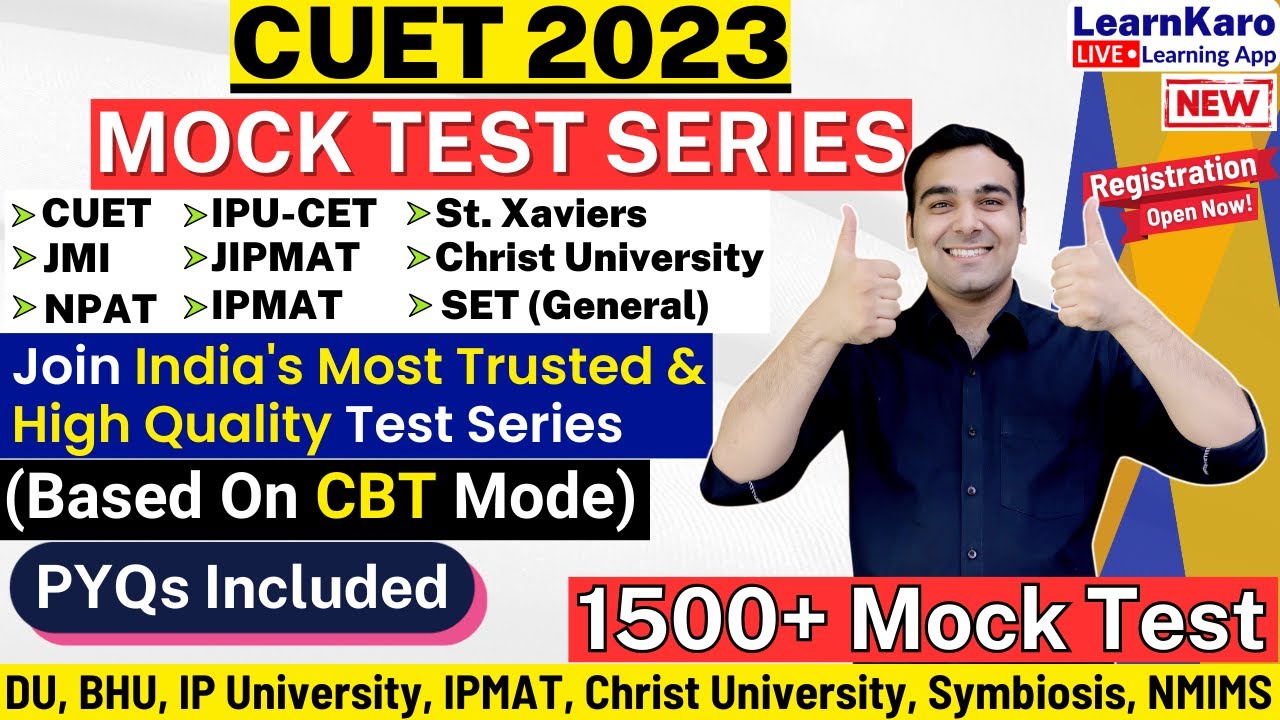 CUET 2023 Best Mock Tests🔥 Chapter-wise Mocks, PYQs Included! - YouTube