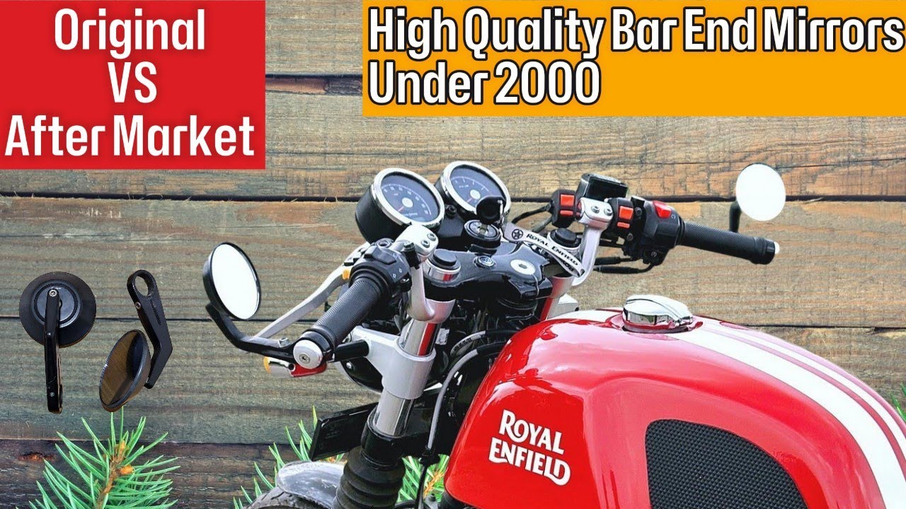 Bar End Mirrors For Continental GT 650 & Interceptor 650 | Anti glare ...