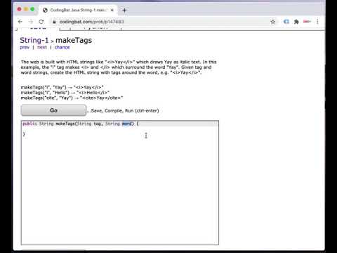 CodingBat makeTags Quick & Easy Solution - YouTube
