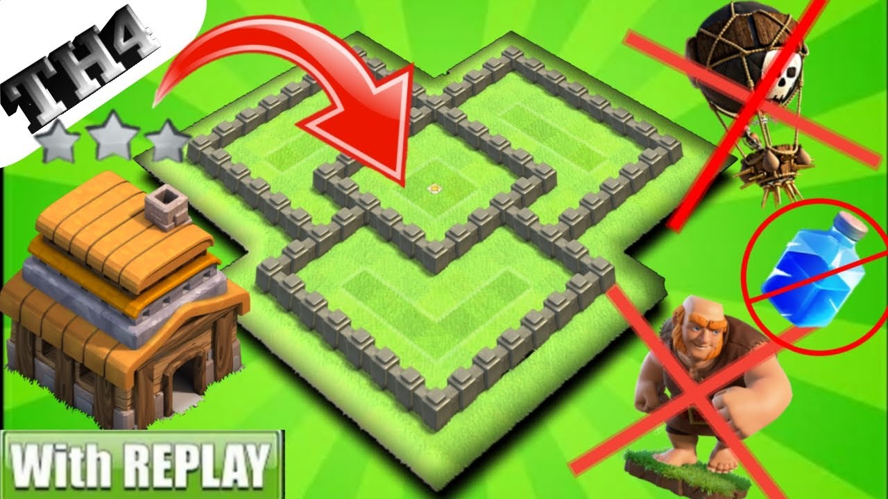 NEW BEST! TH4 base 2020 | COPY LINK | BEST TH4 TROPHY/HYBRID BASE WITH ...