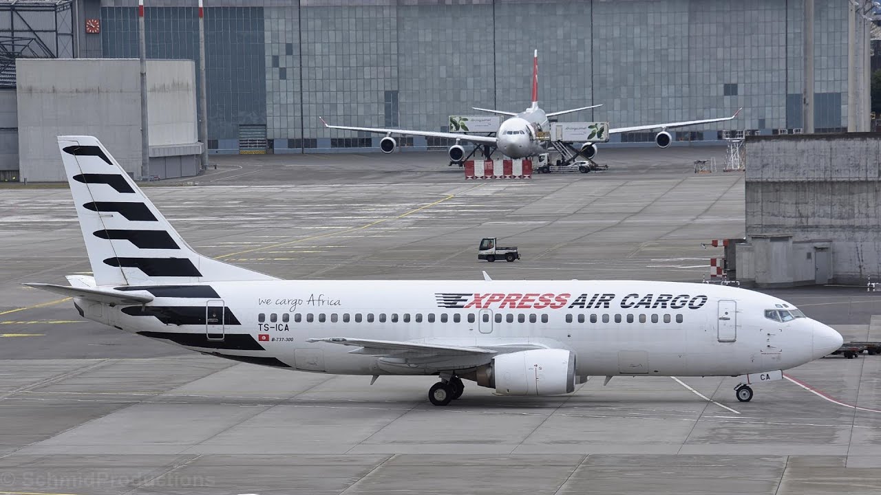 Express Air Cargo Boeing 737F at Zürich-Kloten (with live ATC) - YouTube