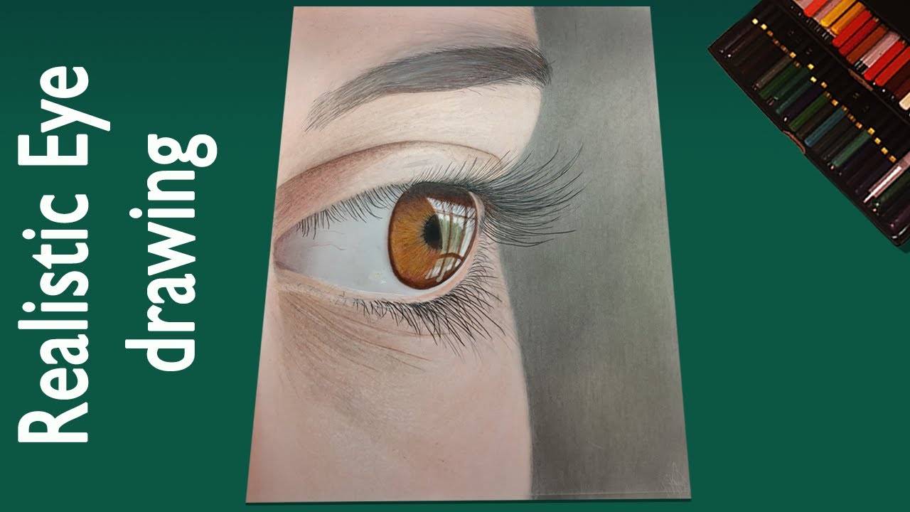 How to draw realistic Eye with colored pencils - YouTube