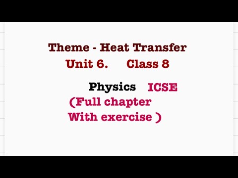Theme Heat Transfer, Class 8, Physics, ICSE - YouTube