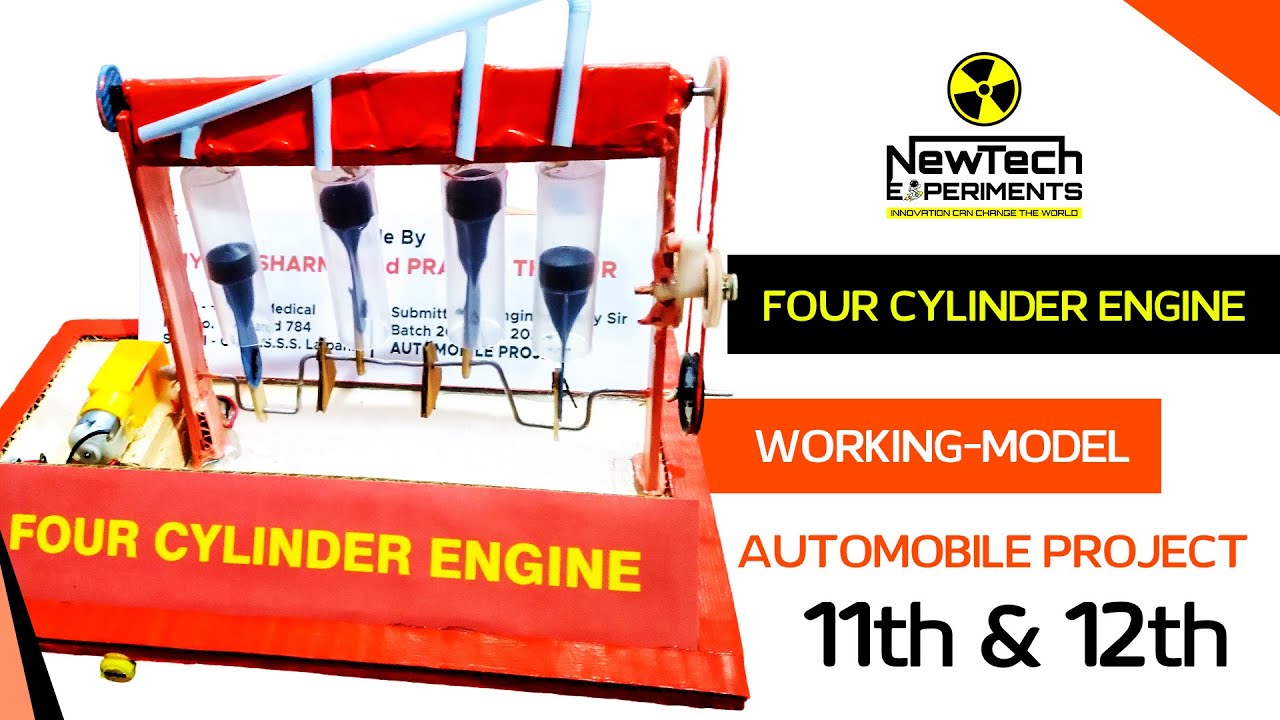 Four Cylinder Engine Working Model | How to Make a 4 Cylinder Engine ...