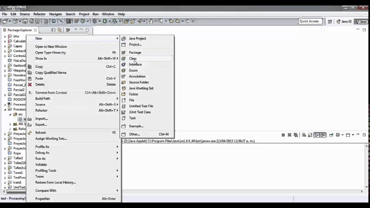 Processing en Eclipse - Ejemplo - YouTube