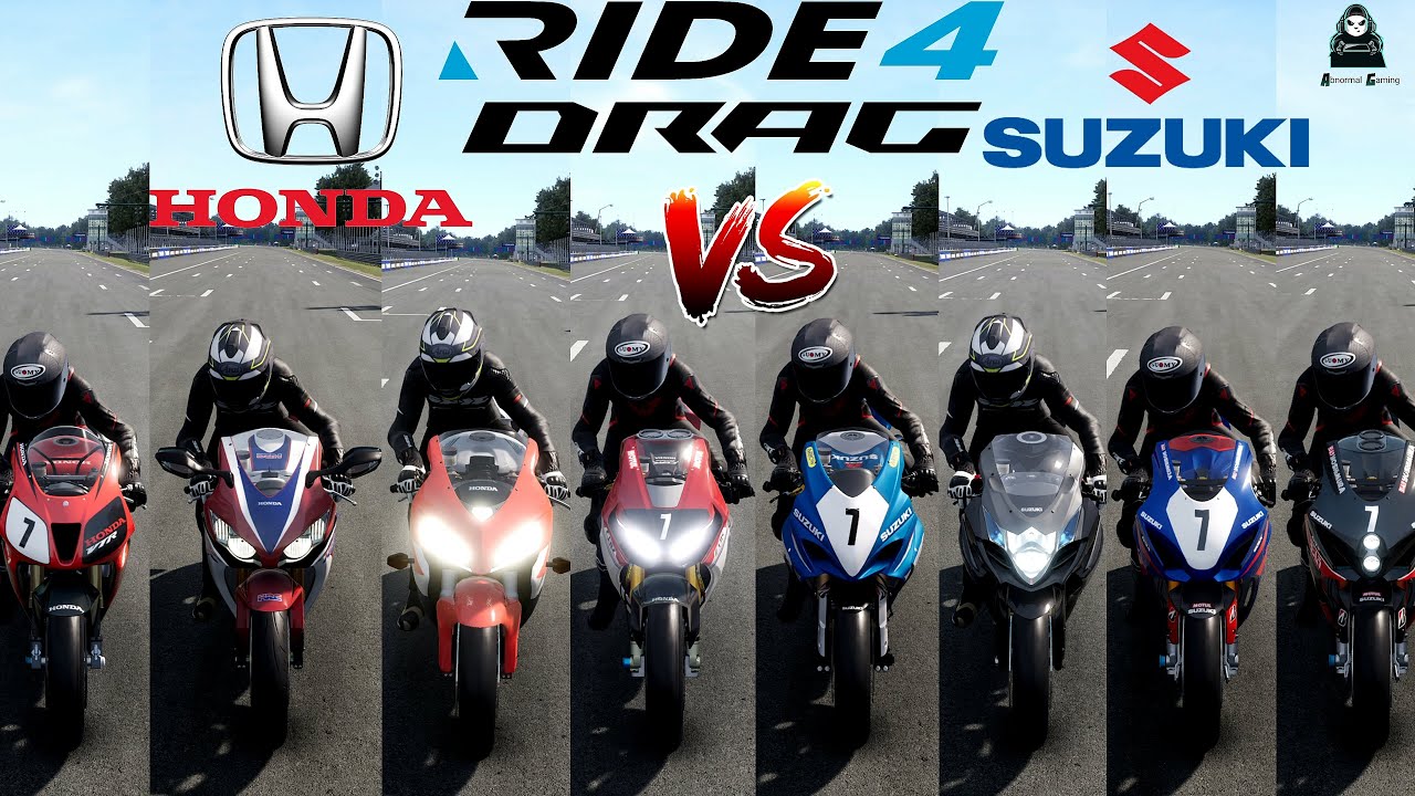 Honda Vs Suzuki 1000cc Drag Race | Battle OF The Best 1000cc Bikes ...