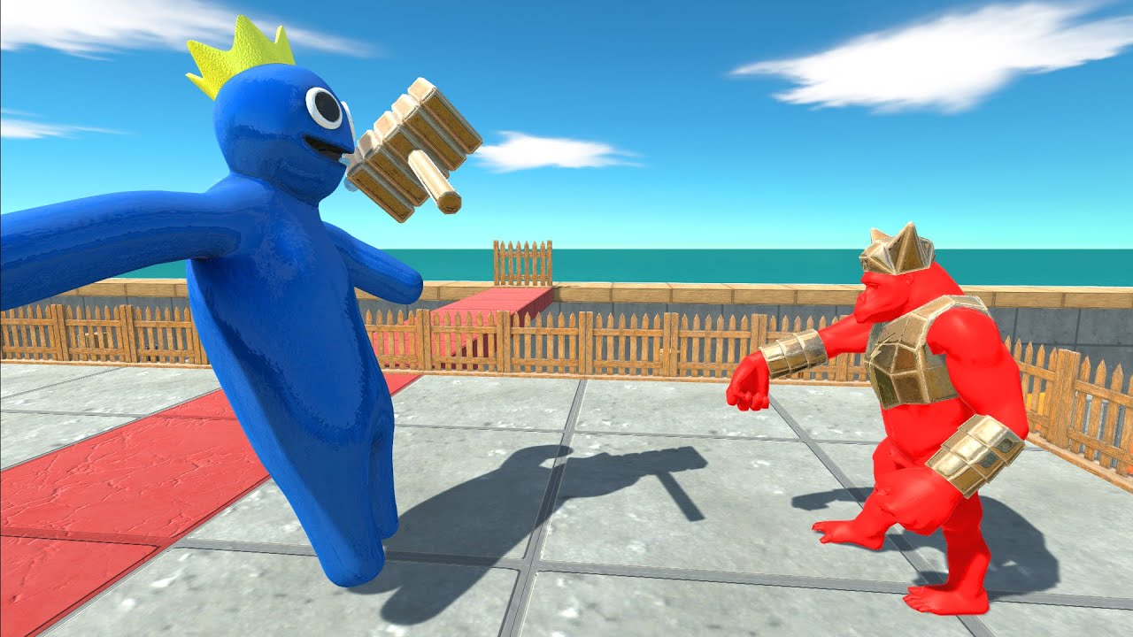 Rainbow Friends Blue vs Fire Mutant Primates On Lava Pool - ARBS - YouTube