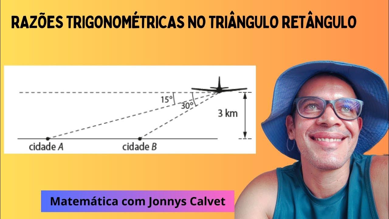 Um passageiro em um avião avista duas cidades, A e B, sob ângulos de 15 ...
