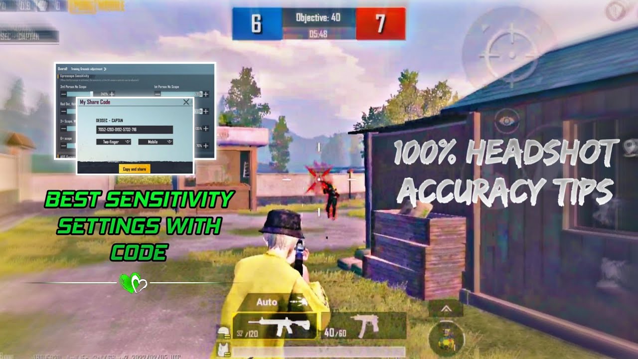 New 🔥 headshot sensitivity code pubg mobile | Headshot accuracy tips ...