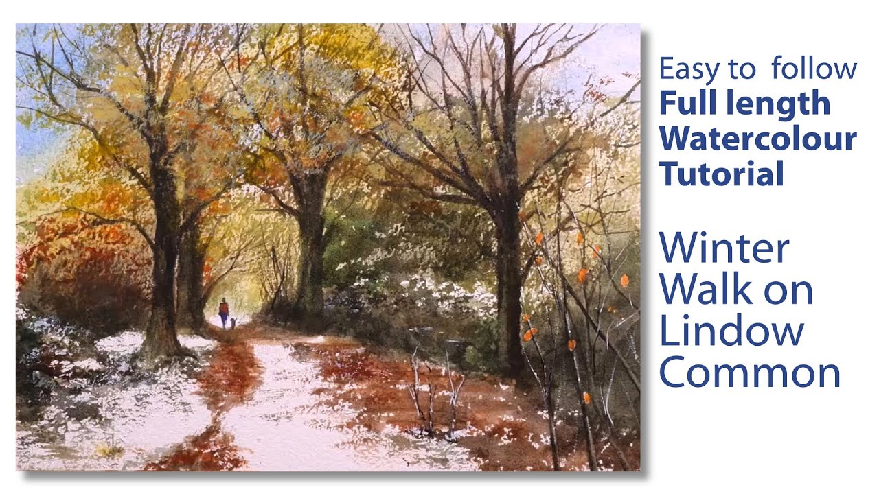 Winter Walk Lindow Common - Full length watercolour demonstration - YouTube