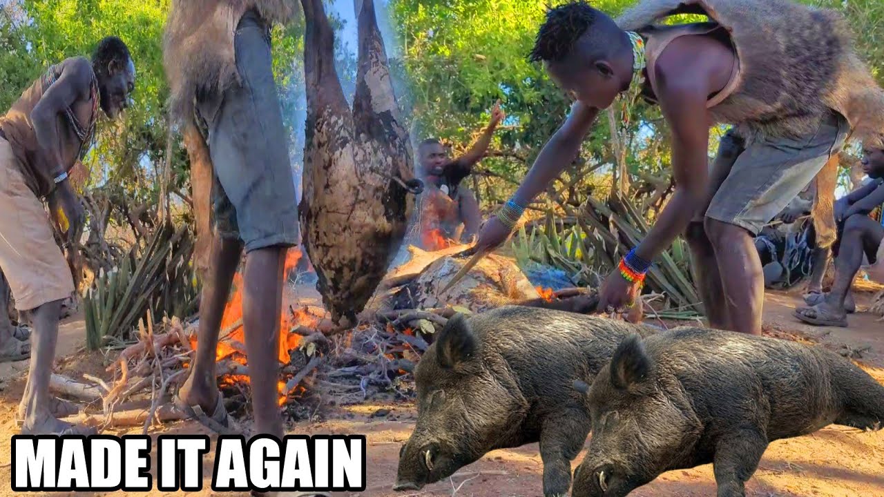 The Most Antiquity Hunter Tribe Of Africa | Bush-pig and Baboon Hunts ...