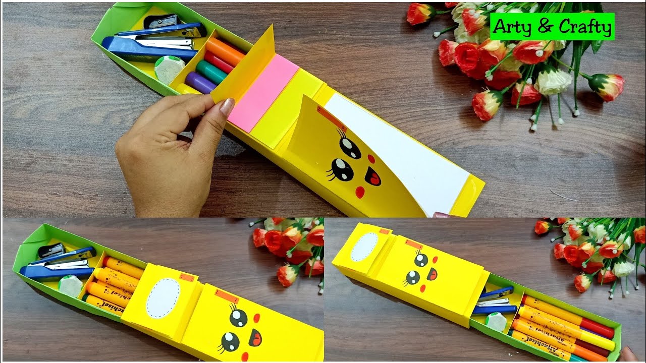 DIY Refrigerator Pencil Box with Notepad & Sticky Pad | easy paper ...