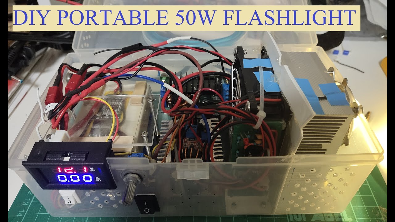 How to build a portable 50W LED flashlight - YouTube