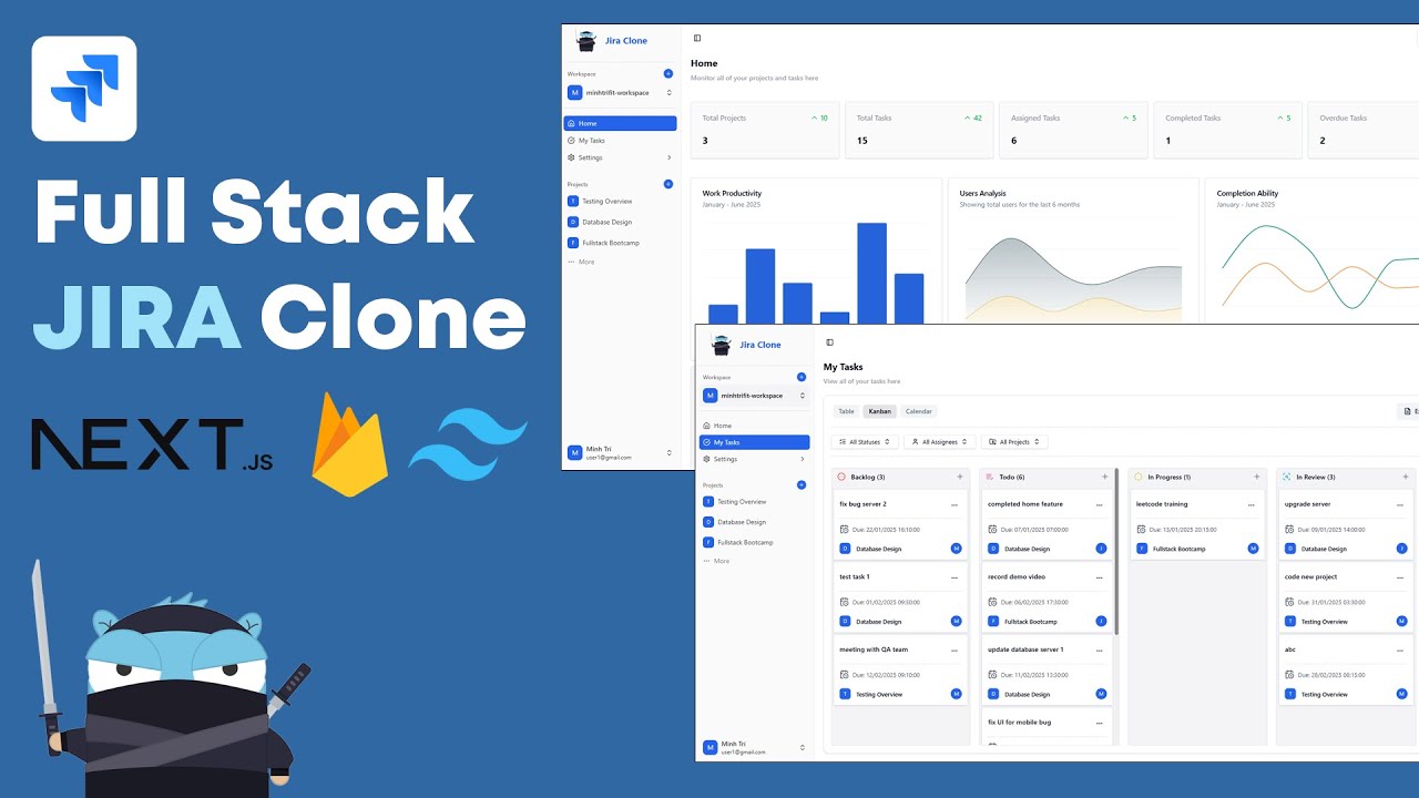 FullStack Jira Clone With Next.js15 | Project Showcase | minhtrifit - YouTube