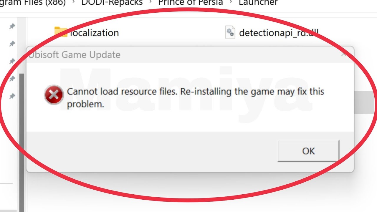 Fix Cannot Load Resource Files Re installing The Game May Fix This