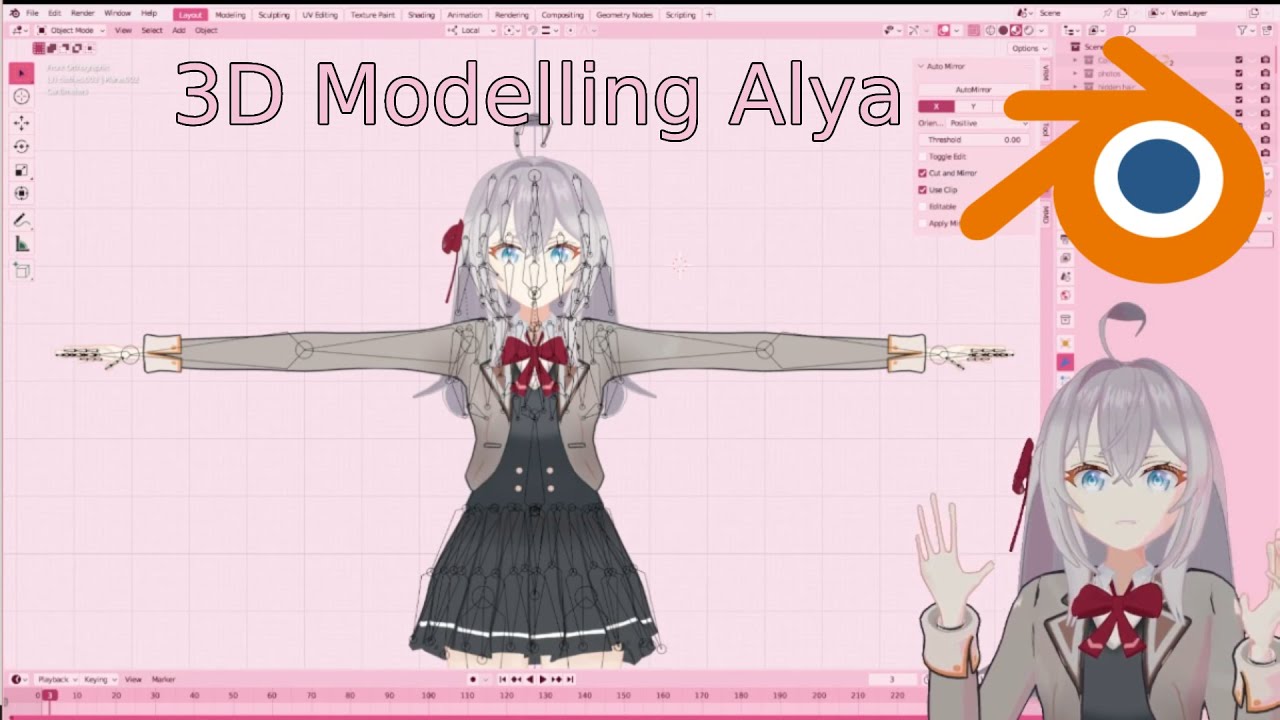 Alya 3D modelling in blender - YouTube