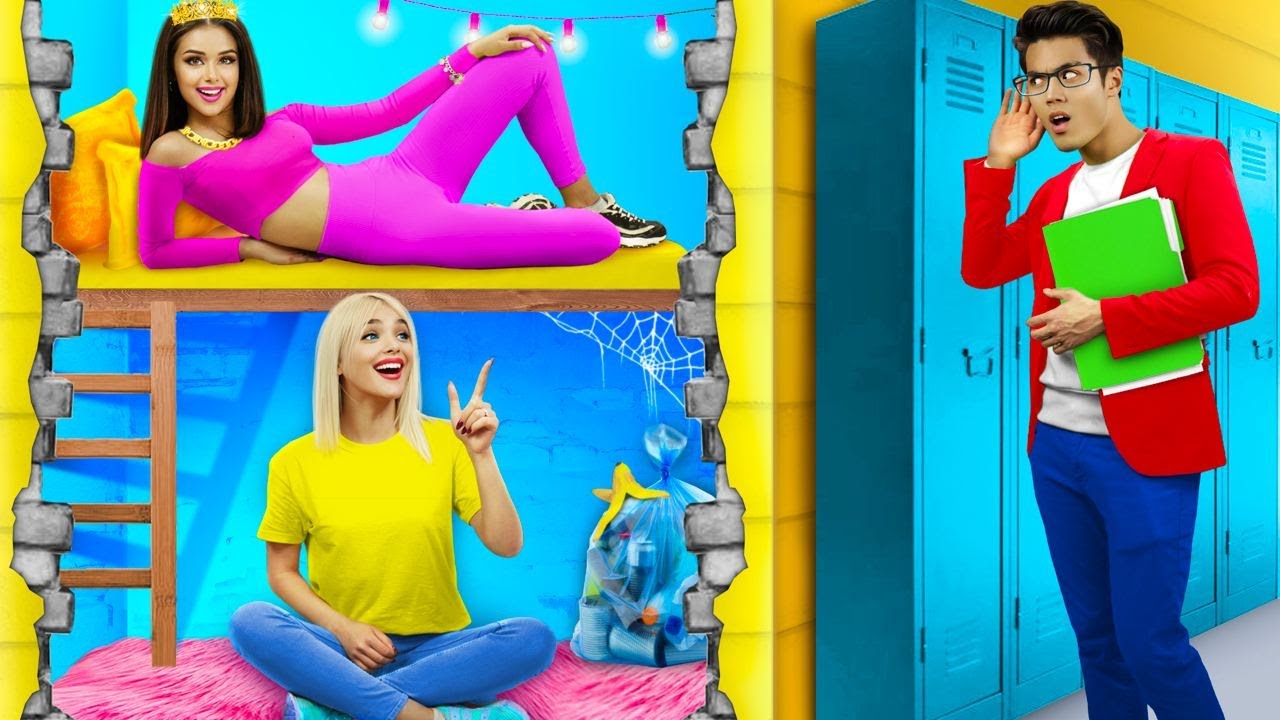 Building Secret Rooms in School | Rich VS Broke Student! Funny ...