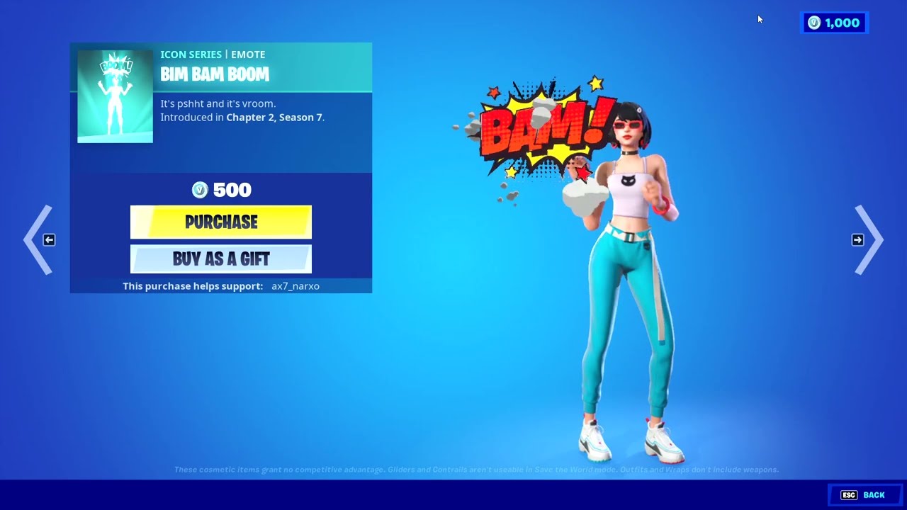 Fortnite, "Bim Bam Boom" Emote - YouTube
