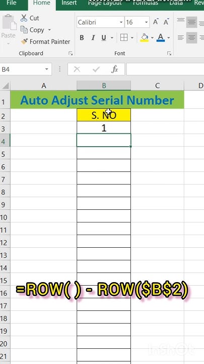 Excel tips | Advance Excel - Auto Adjust Serial Number #shorts #excel - YouTube