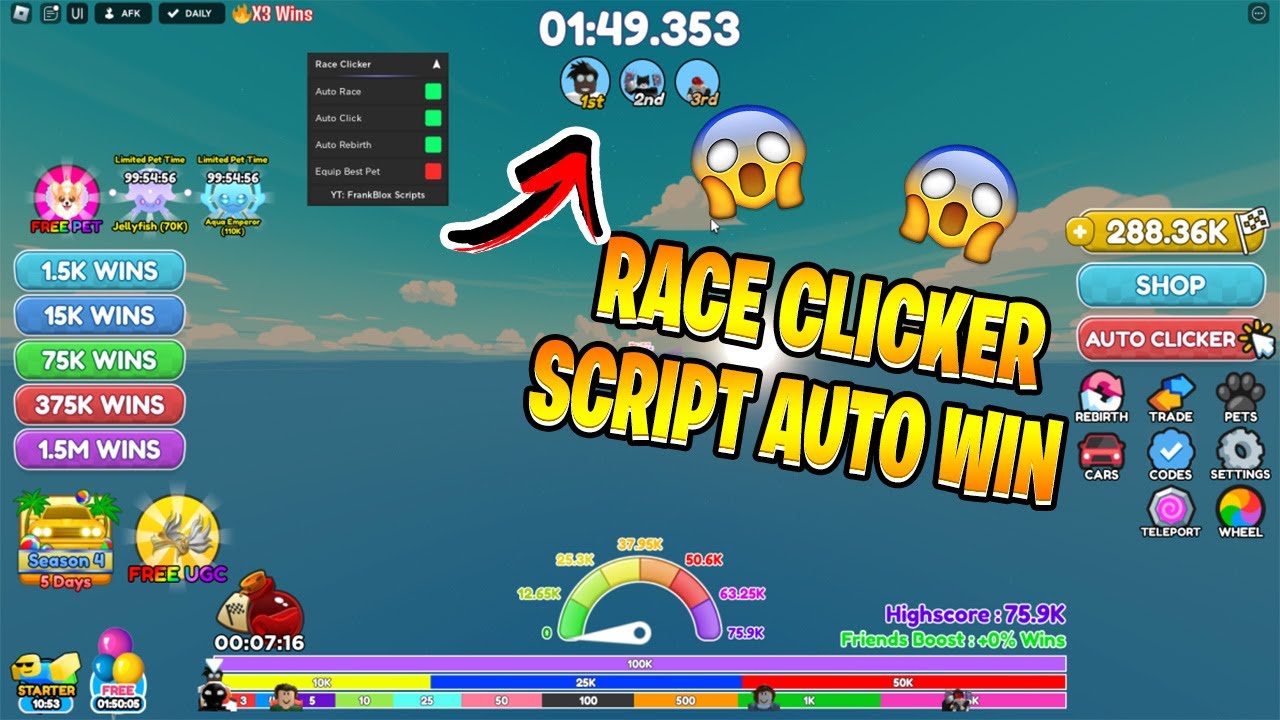 Auto Win Script Race Clicker Roblox 2023 | *PASTEBIN* - YouTube