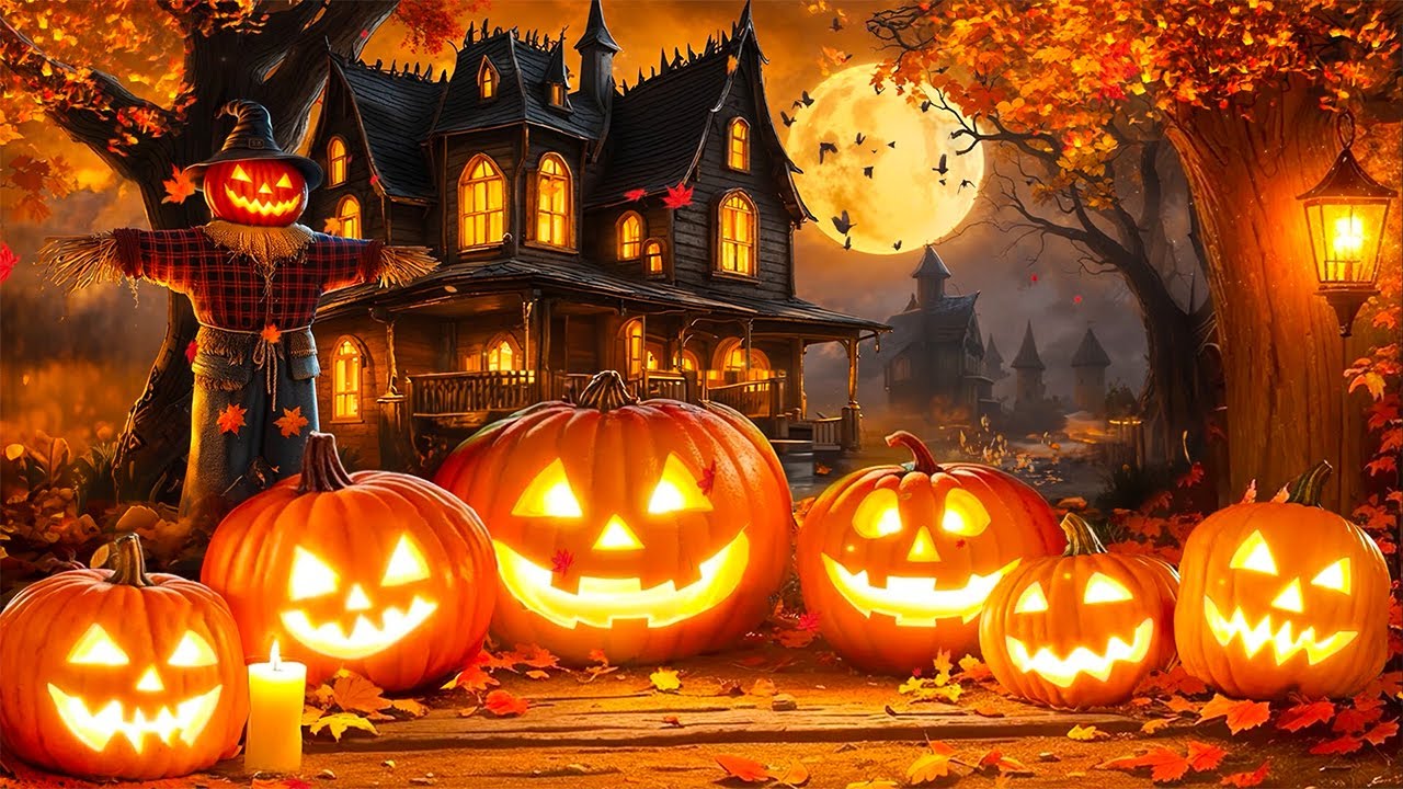 Cozy Autumn Haunted House Halloween Ambience 🎃With Relaxing Halloween ...