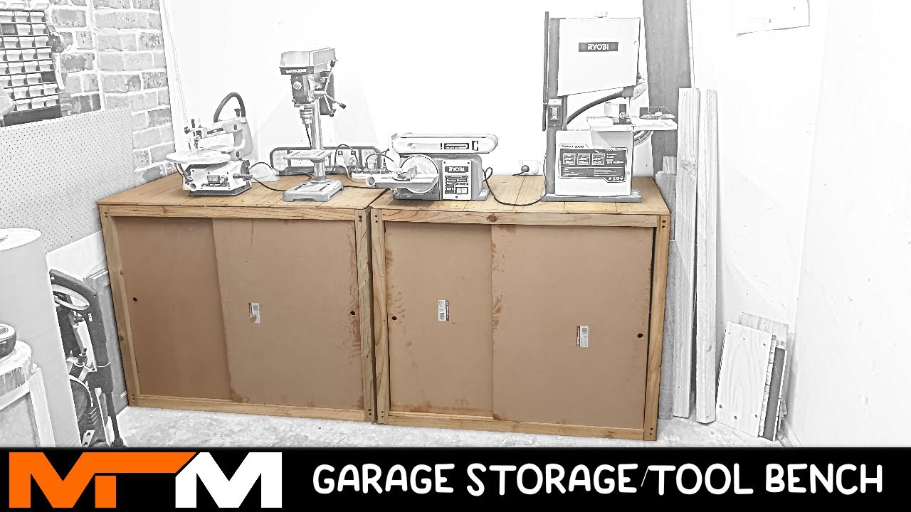 GARAGE STORAGE / TOOL BENCH - YouTube