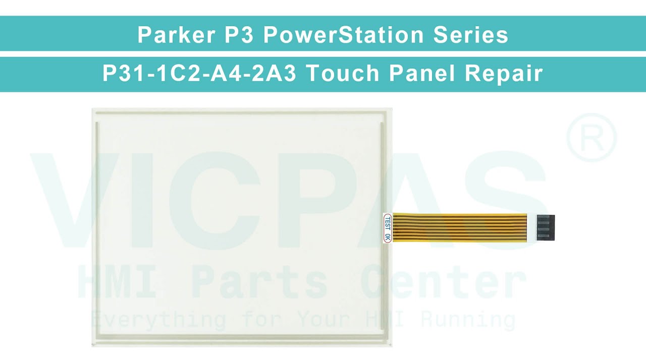 Parker P3 Powerstation Series P31-1C2-A4-2A3 Touch Digitizer Glass ...
