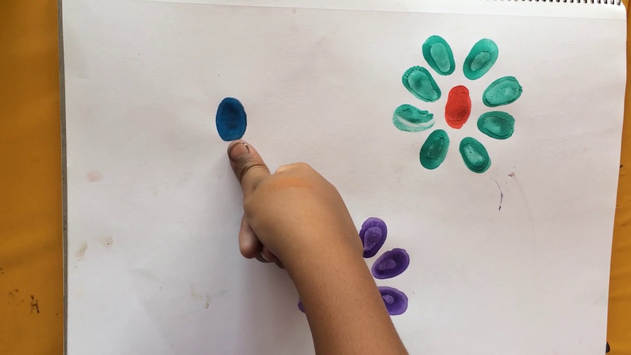 Capan Cap Jari Menggambar Cetakan Alam Semula Jadi Dunia Seni Visual ...