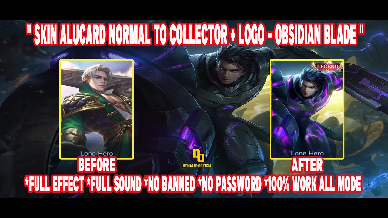 SCRIPT SKIN ALUCARD NORMAL TO LEGEND OBSIDIAN BLADE + LOGO | FULL ...