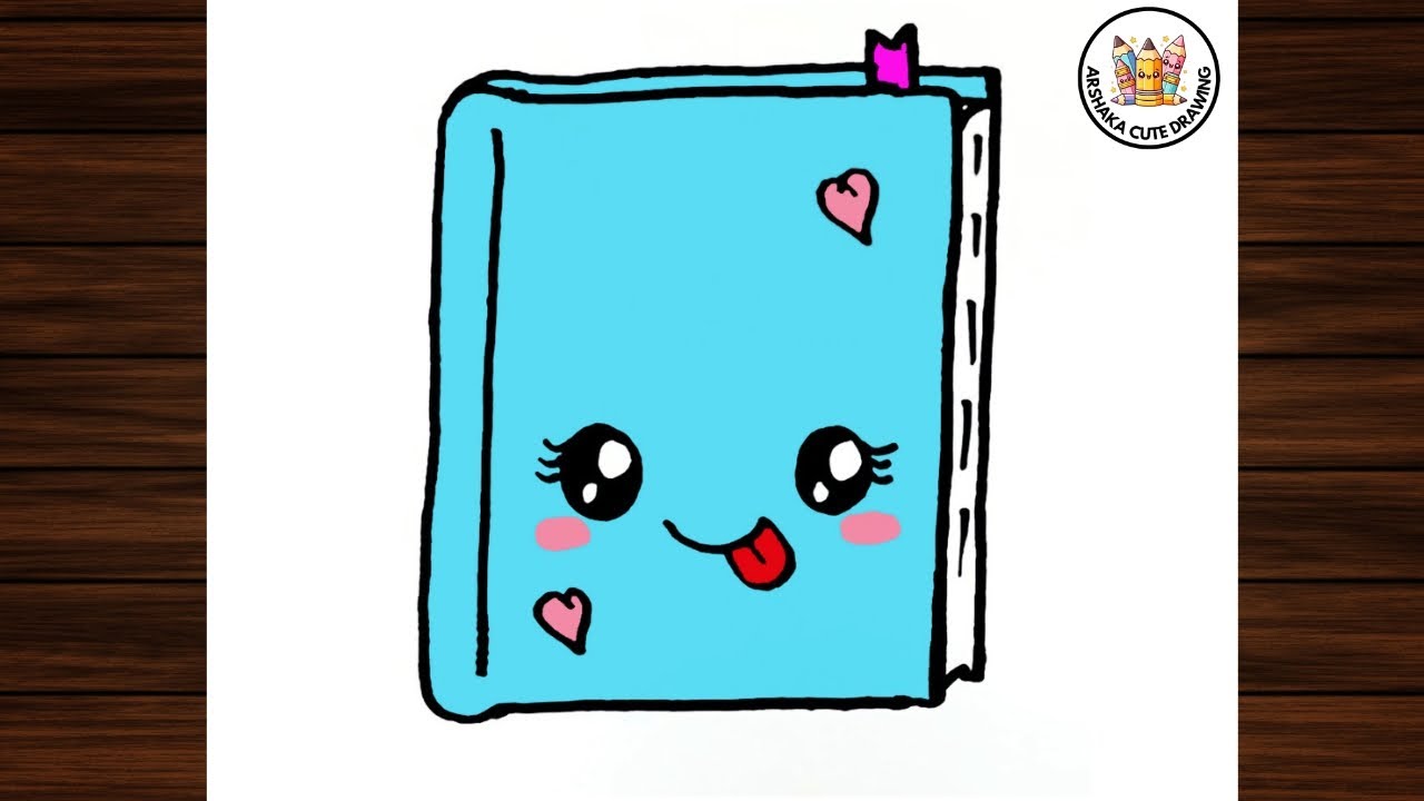 How to Draw A Cute Book Easy Step by Step | Arshaka Cute Drawing - YouTube