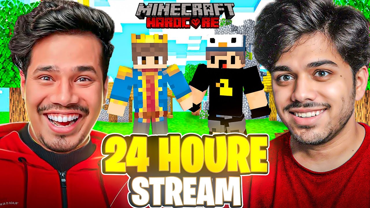 🔴24 Hrs MINECRAFT HARDCORE MARATHON STREAM Ft @NotGamerFleet @GamerFleet #minecraft #live - YouTube