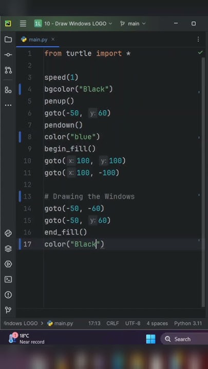 Drawing The Windows Logo | Python Turtle #python - YouTube