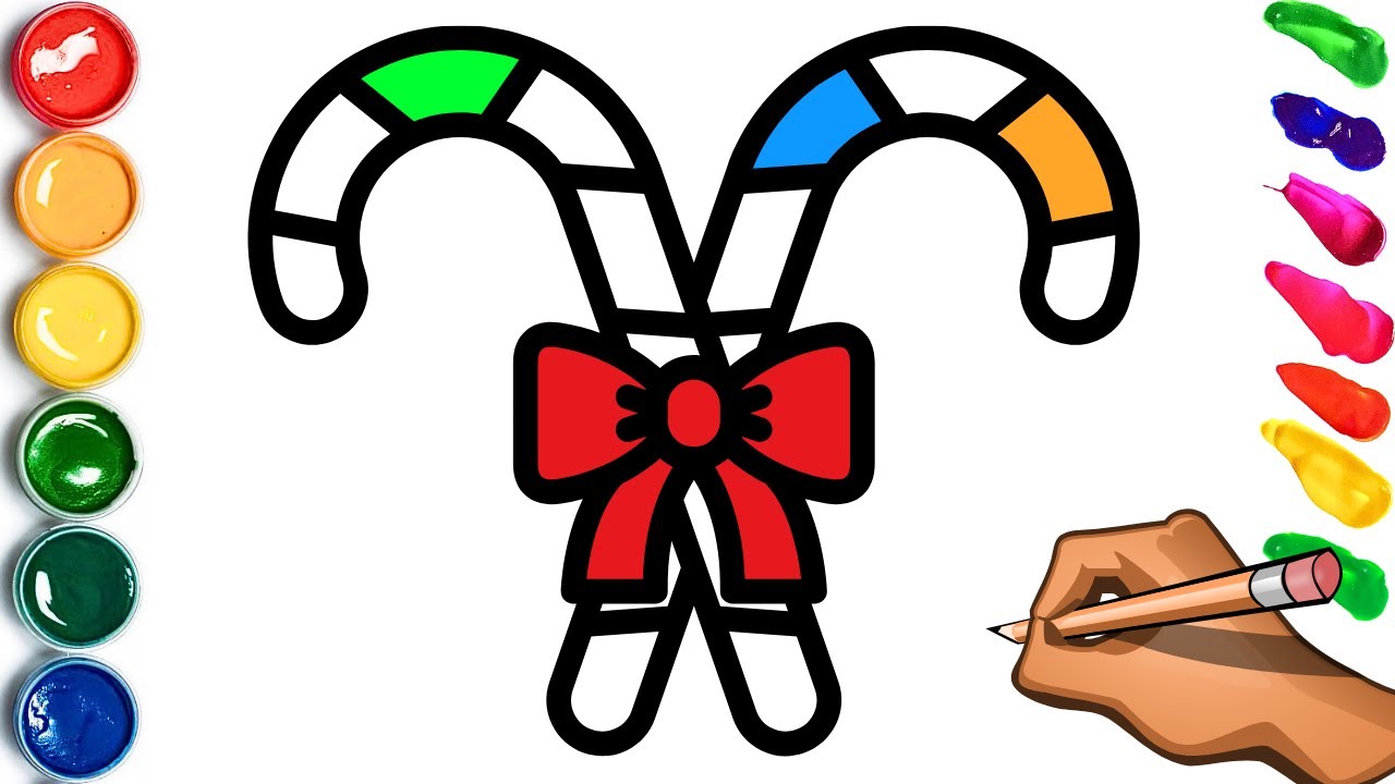 How to Draw Christmas Candy Cane | Christmas Candy Drawing for ...