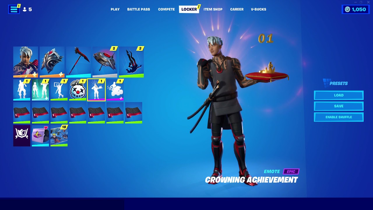 Fortnite Victory Crown emote In locker showcase. - YouTube