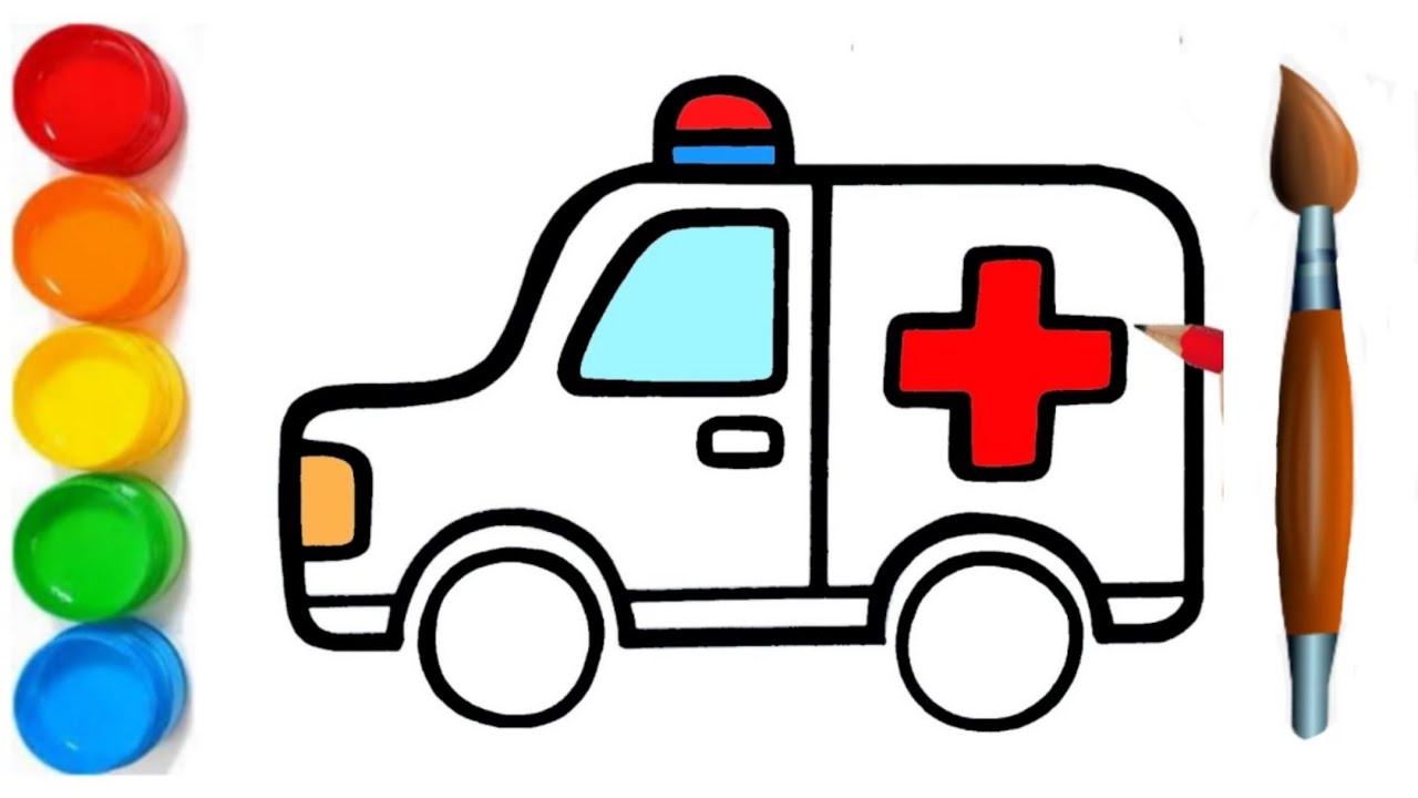 How to Draw Emergency Ambulance for kids || Easy step by Step to Draw ...