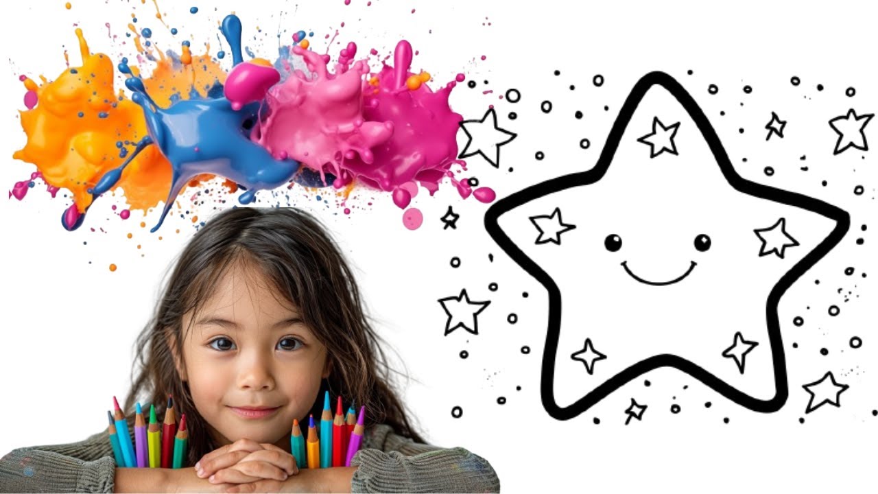 Funny Star ⭐️ Drawing For Kids - Stern Coloring Sketch For Children ...