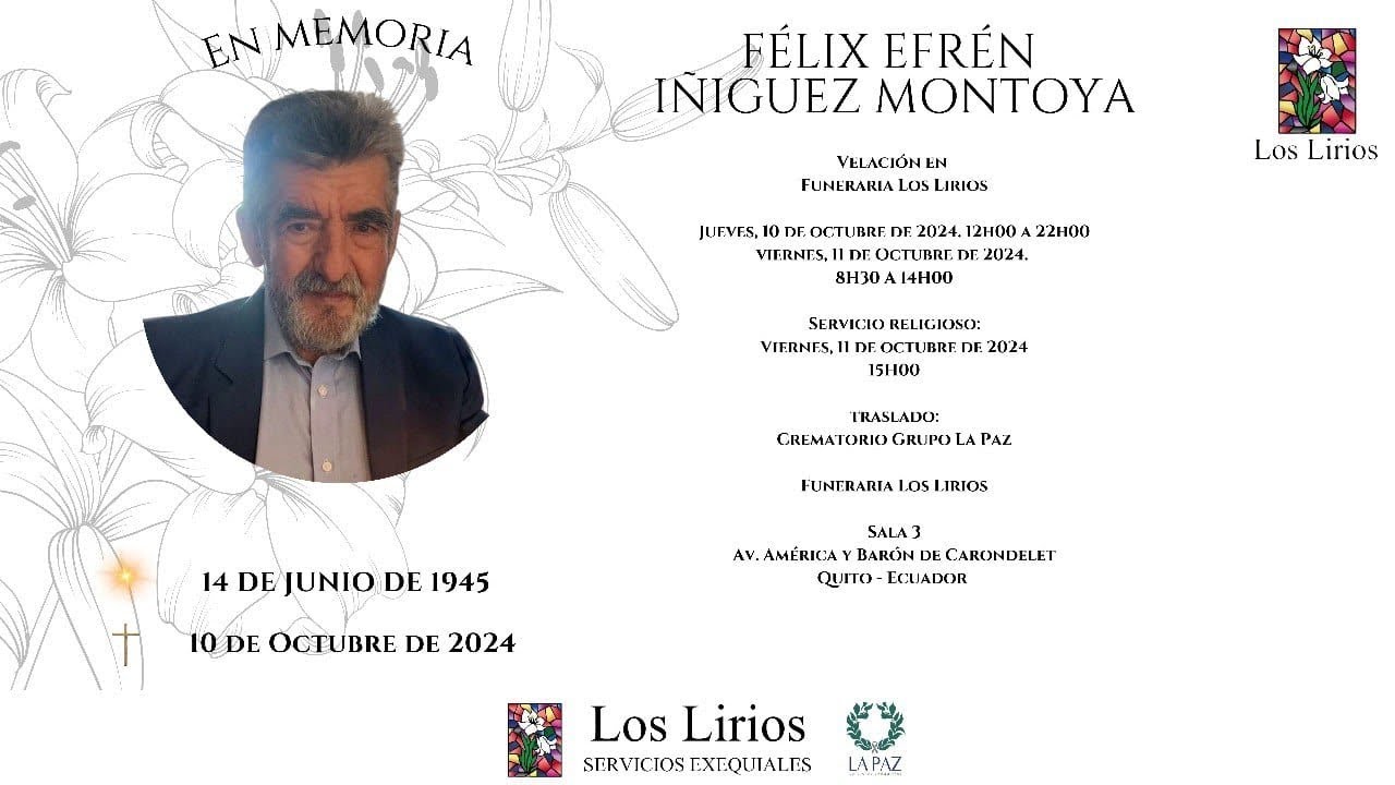 En memoria de Félix Efrén Iñiguez Montoya - YouTube