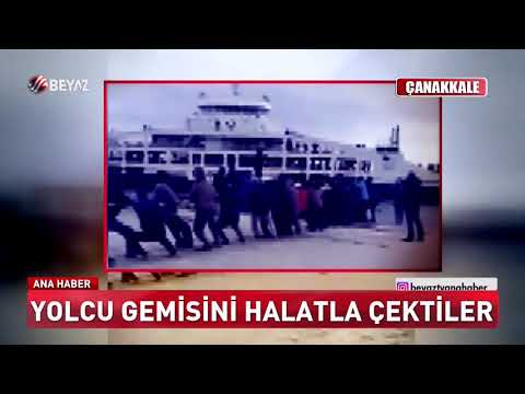 Yolcu gemisini halatla çektiler!