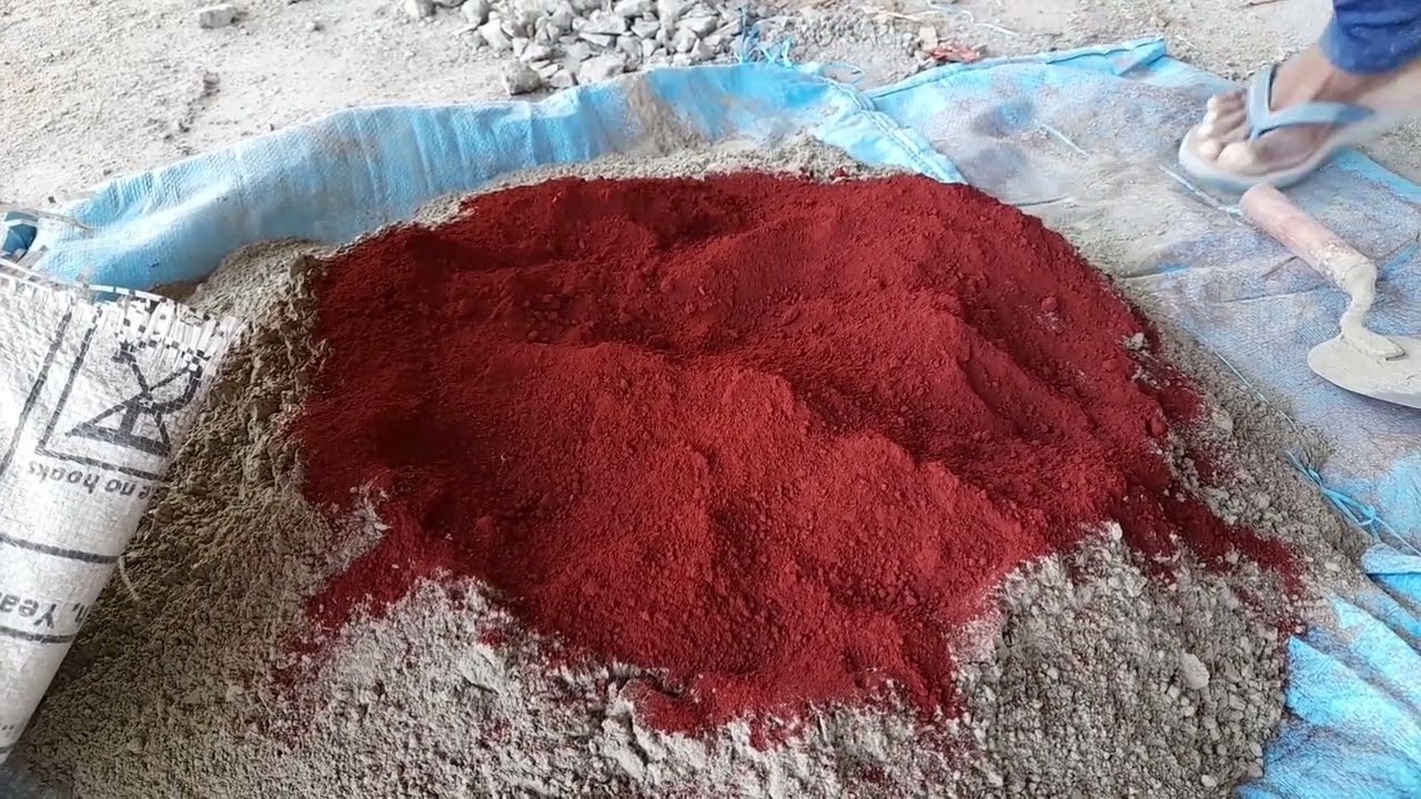 Red oxide flooring finishing with cement mortar and m'sand interior ...