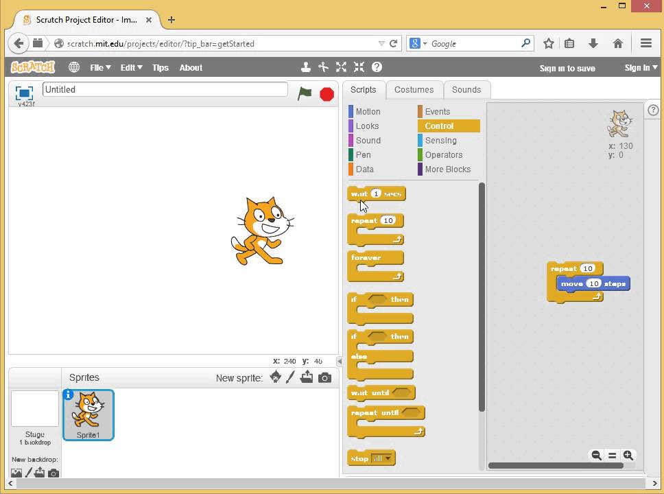 Scratch ja kissa liikkuu 1 - YouTube