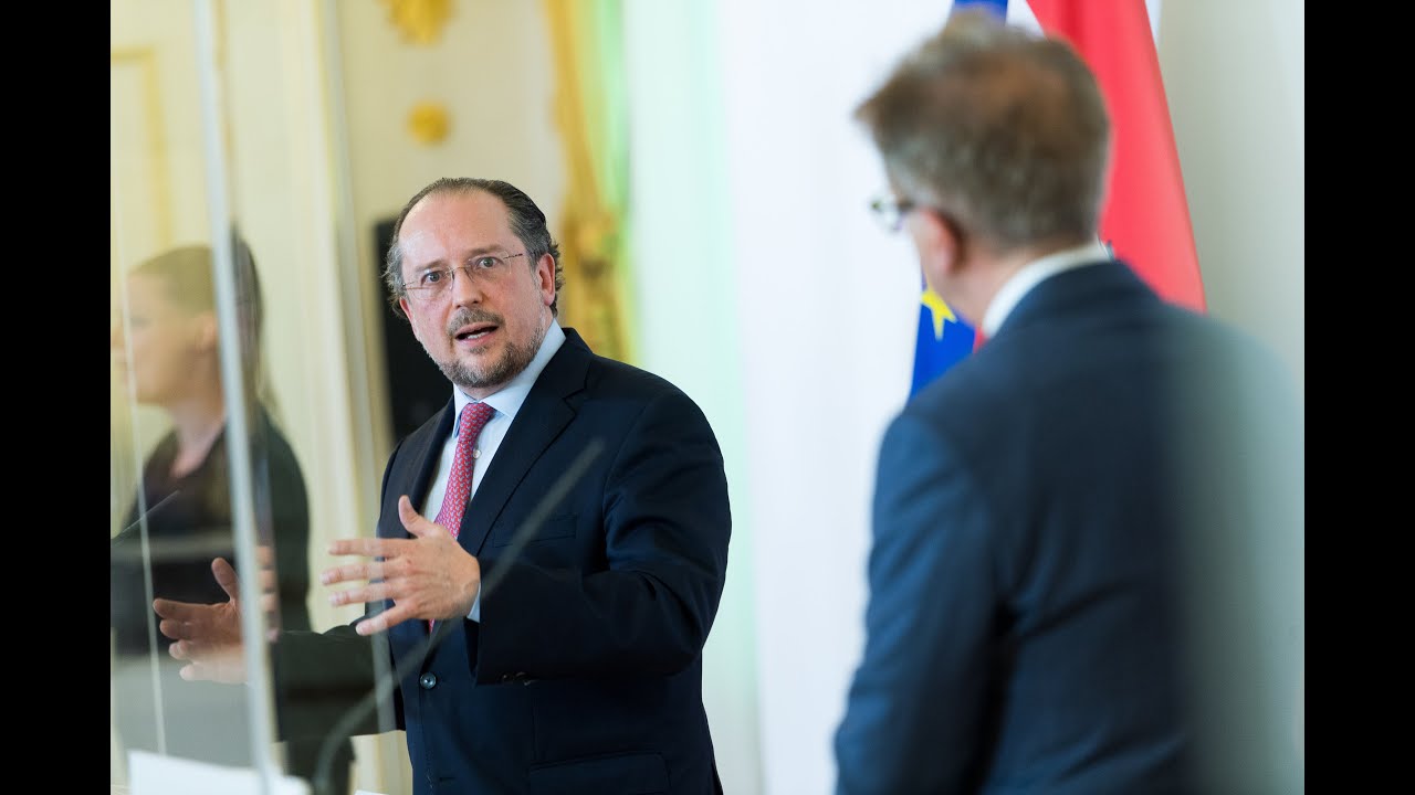Pressekonferenz von Außenminister Alexander Schallenberg am 03. Juni ...